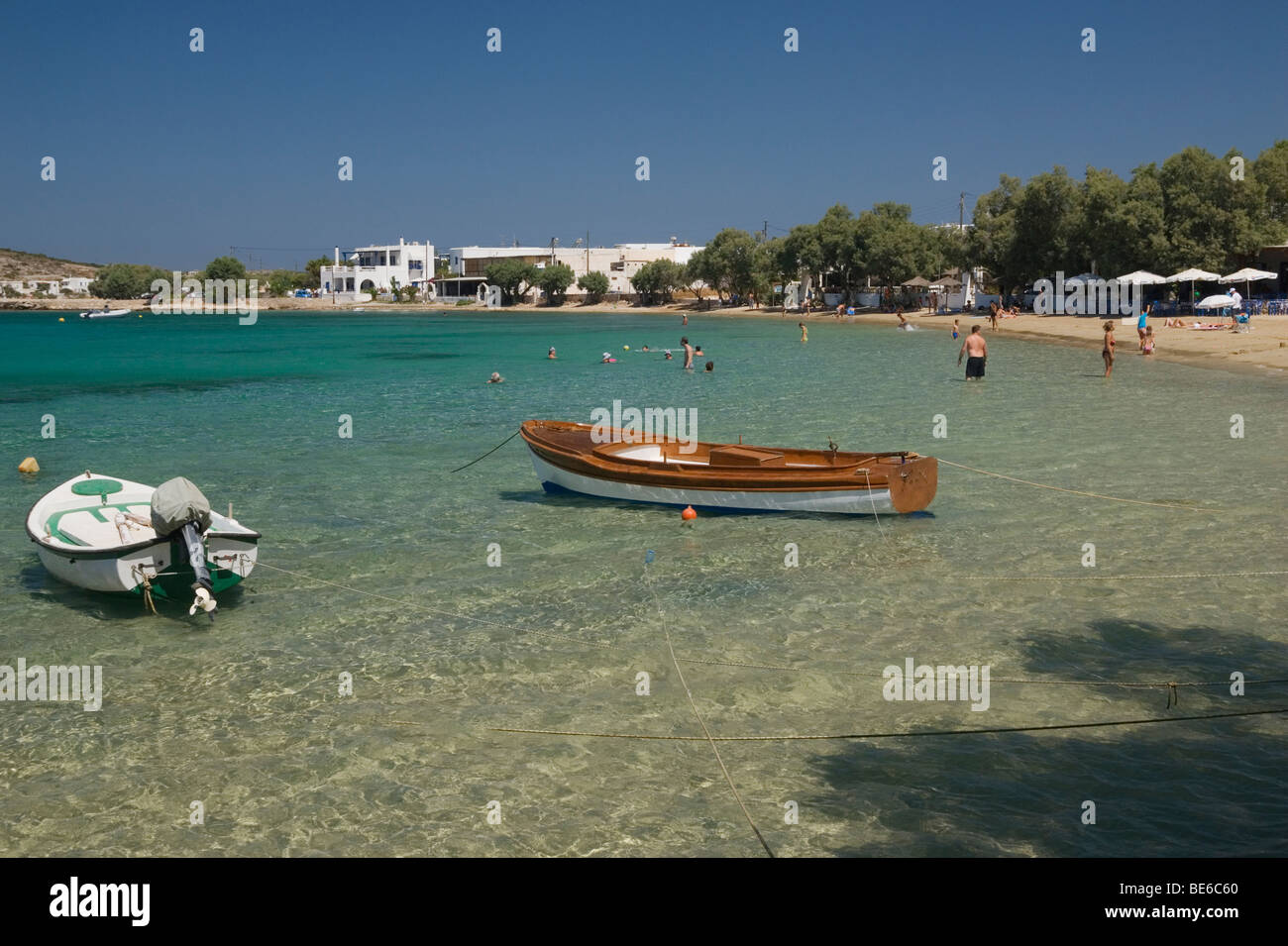 The beach at Aliki on Paros Island, Greece Stock Photo - Alamy