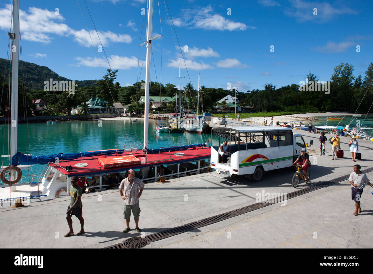 Port of the island of La Digue, La Digue Island, Seychelles, Indian ...