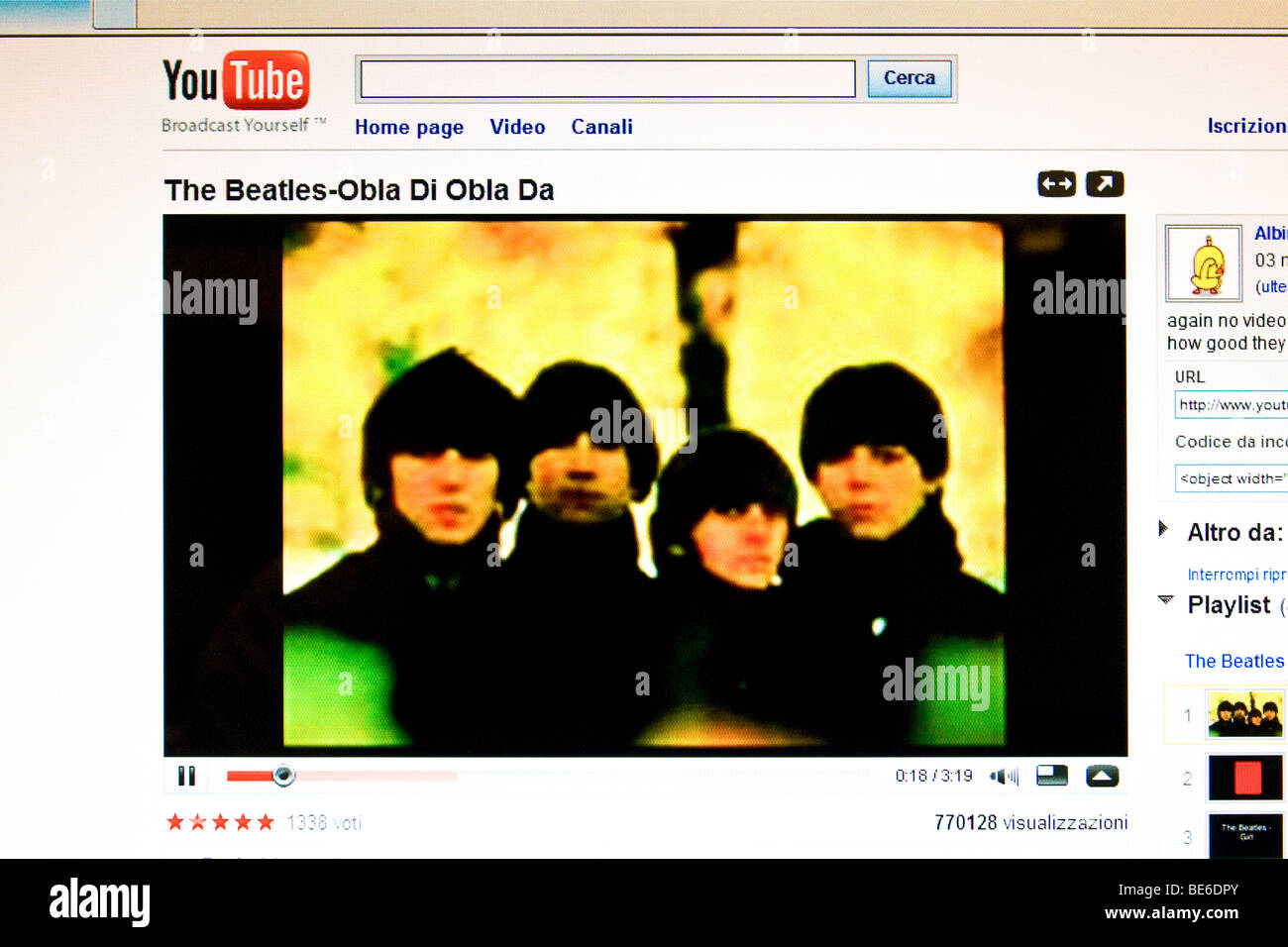 Web page, You Tube Stock Photo - Alamy