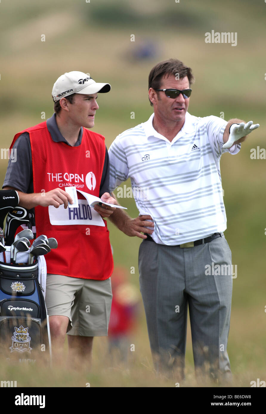 SIR NICK FALDO & SON AS CADDY THE OPEN TURNBERRY 2009 TURNBERRY AYR ...