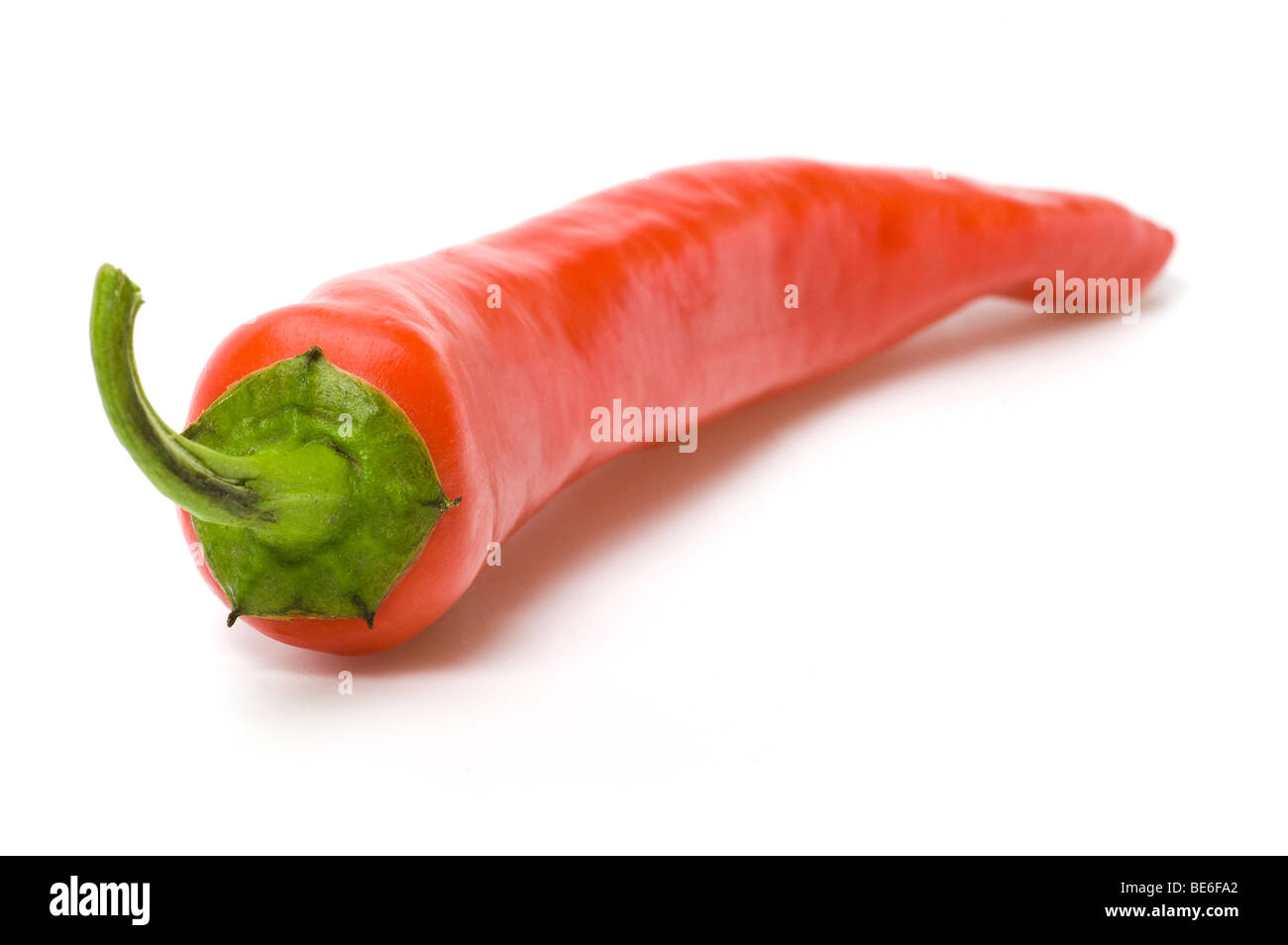 Red chilli pepper isolated on white with shadow Stock Photo - Alamy