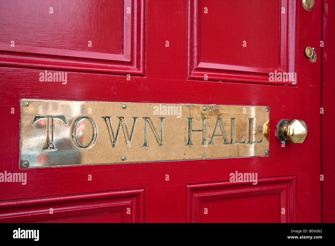 Town hall entrance door, Marazion, Cornwall, England, United Kingdom ...