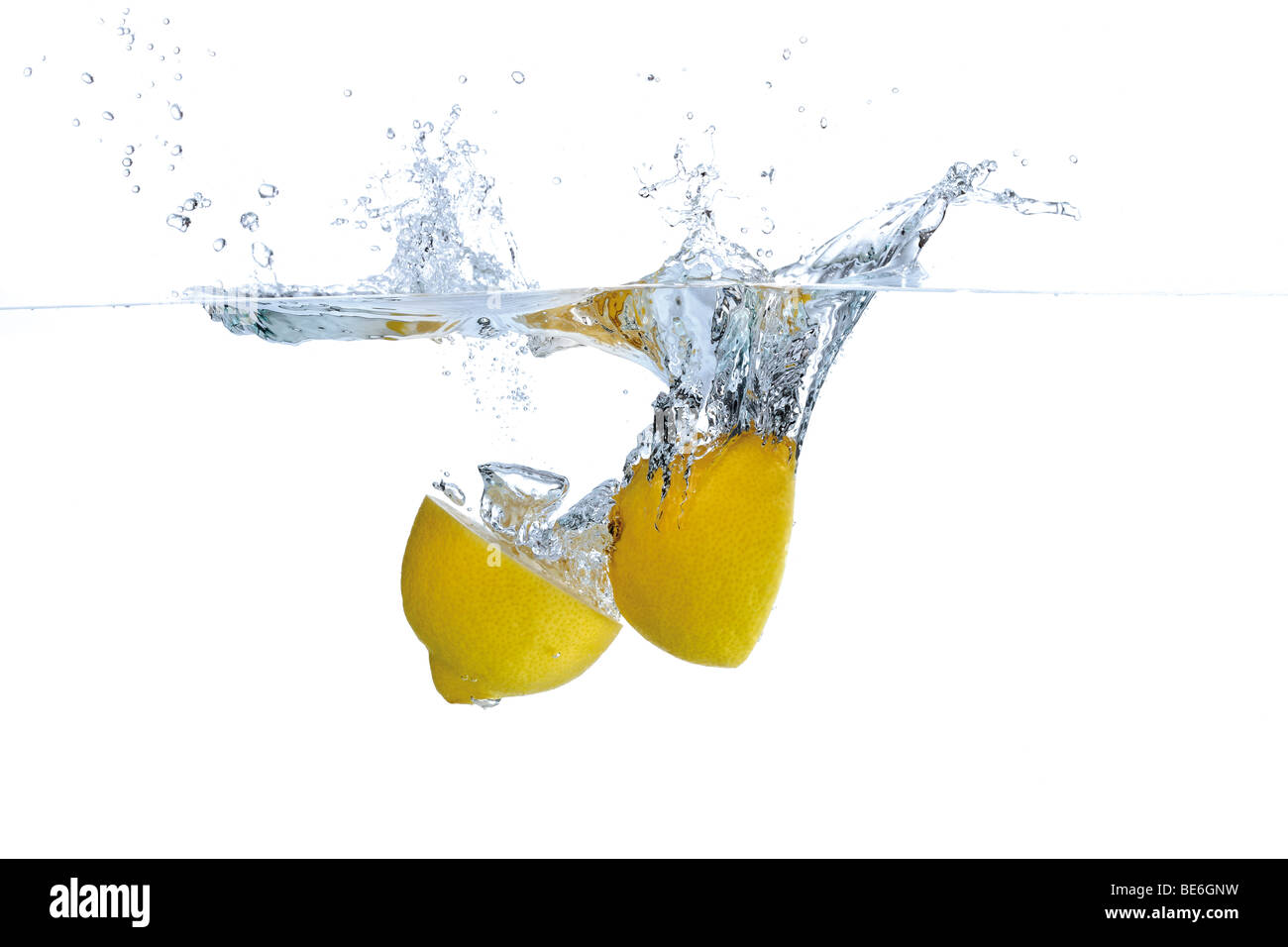 Fresh lemons water splash Cut Out Stock Images & Pictures - Alamy
