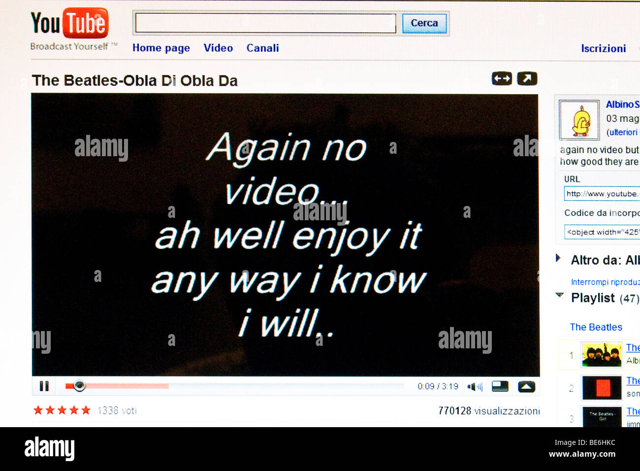 Web page, You Tube Stock Photo - Alamy