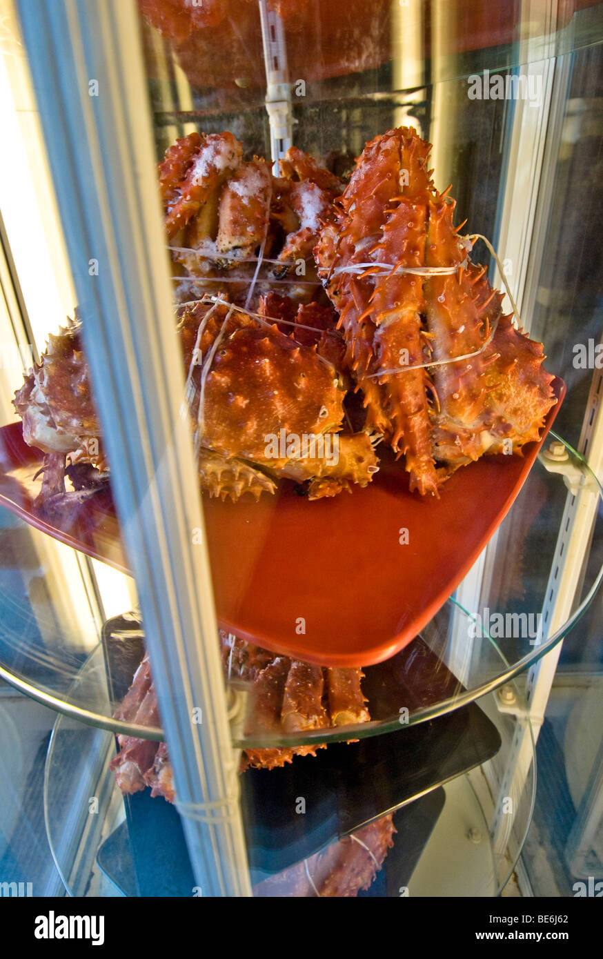 Crab legs in temperature controlled display in Central Market of ...