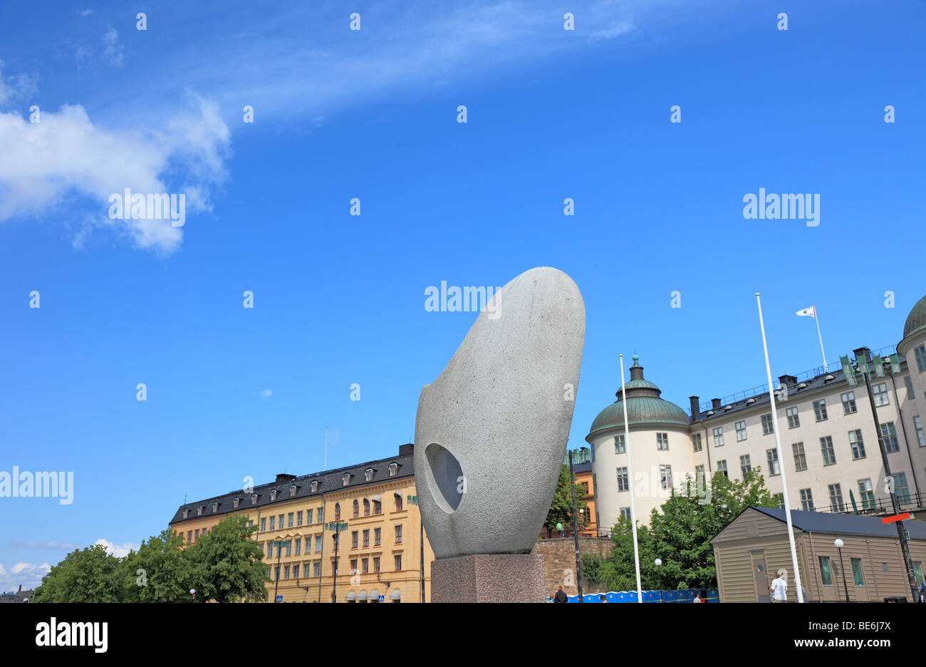 Modern monument made of stone in Stockholm city Stock Photo - Alamy