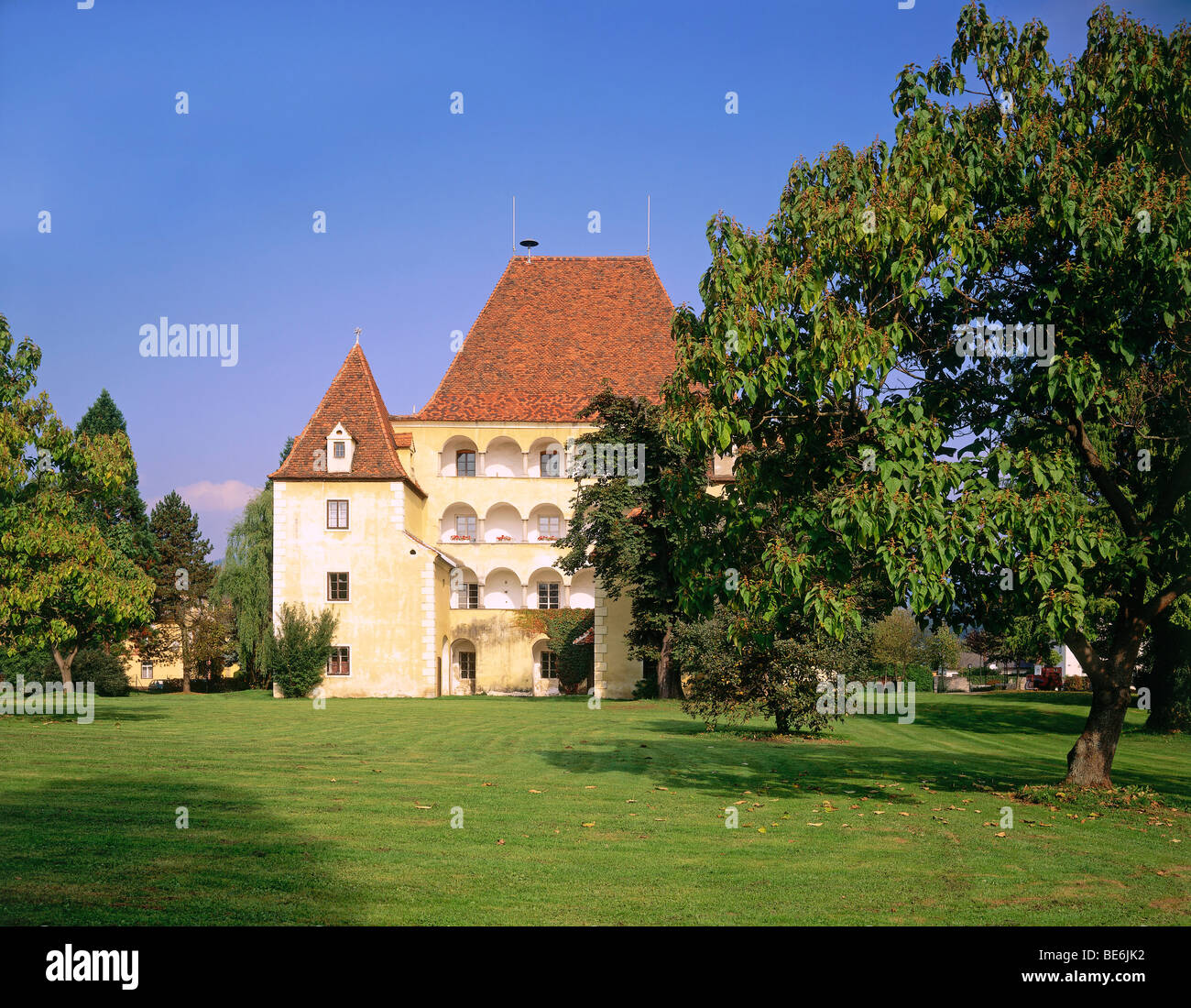 Schloss Altkainach castle in Baernbach in the valley of Kainach, Styria ...