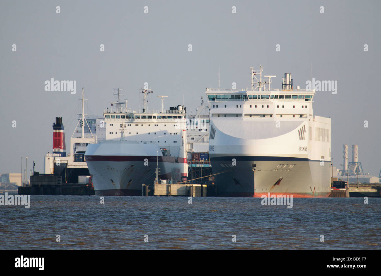 Cargo Ships Docked for Loading at North Killingholme Haven, River ...