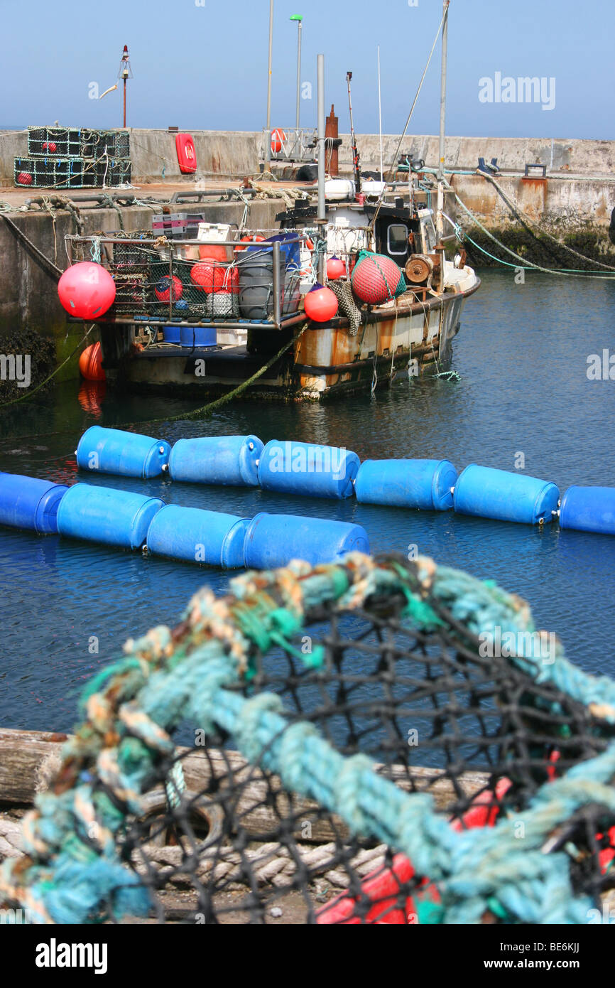Fishing boat in the harbour at John O'Groats, Caithness, north-east ...