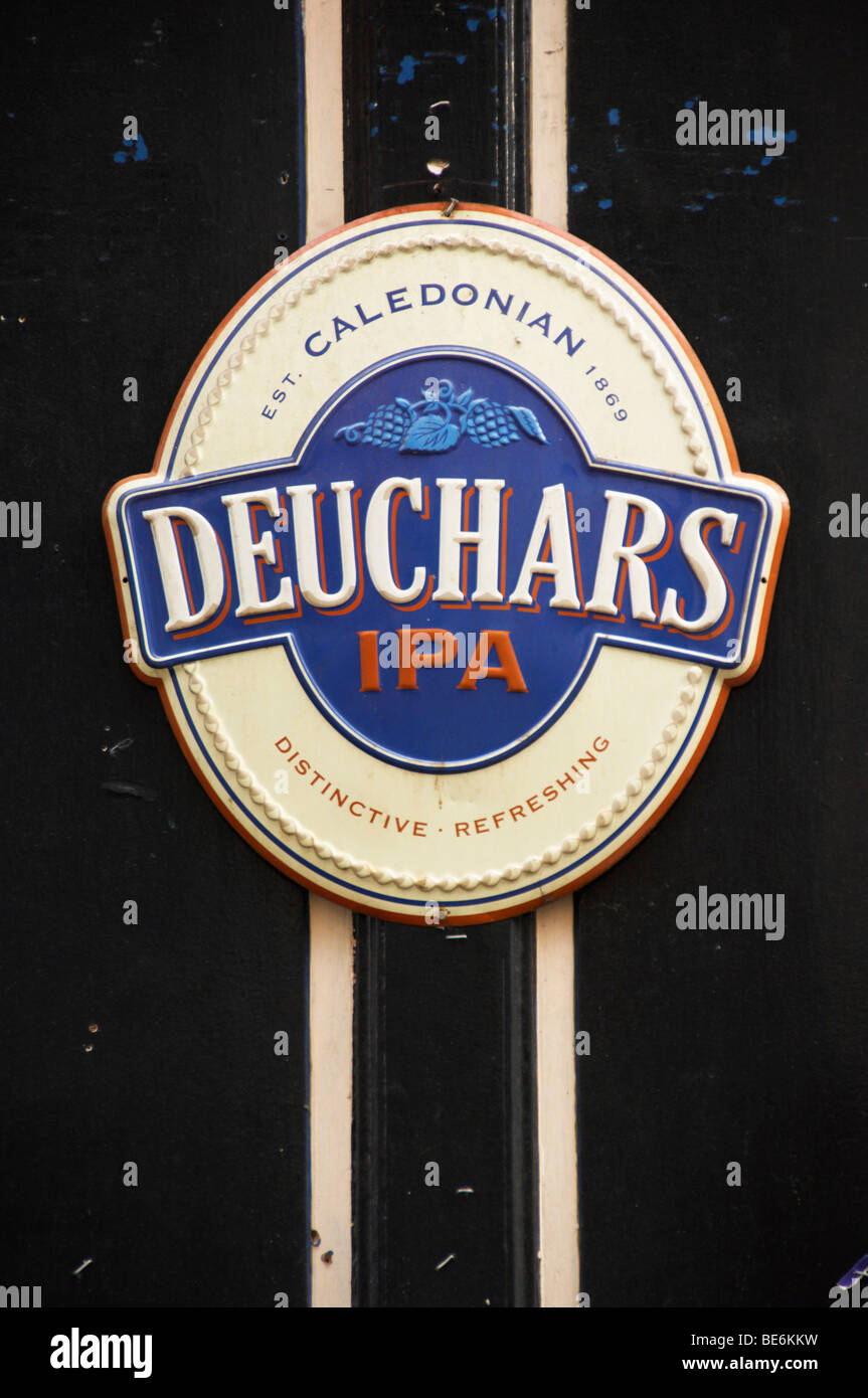 Sign of Deuchars beer, Paris, France, Europe Stock Photo - Alamy