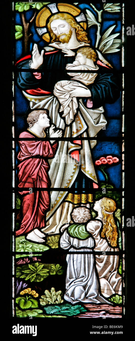 A Stained Glass Window Depicting Jesus Blessing the Children, St George ...
