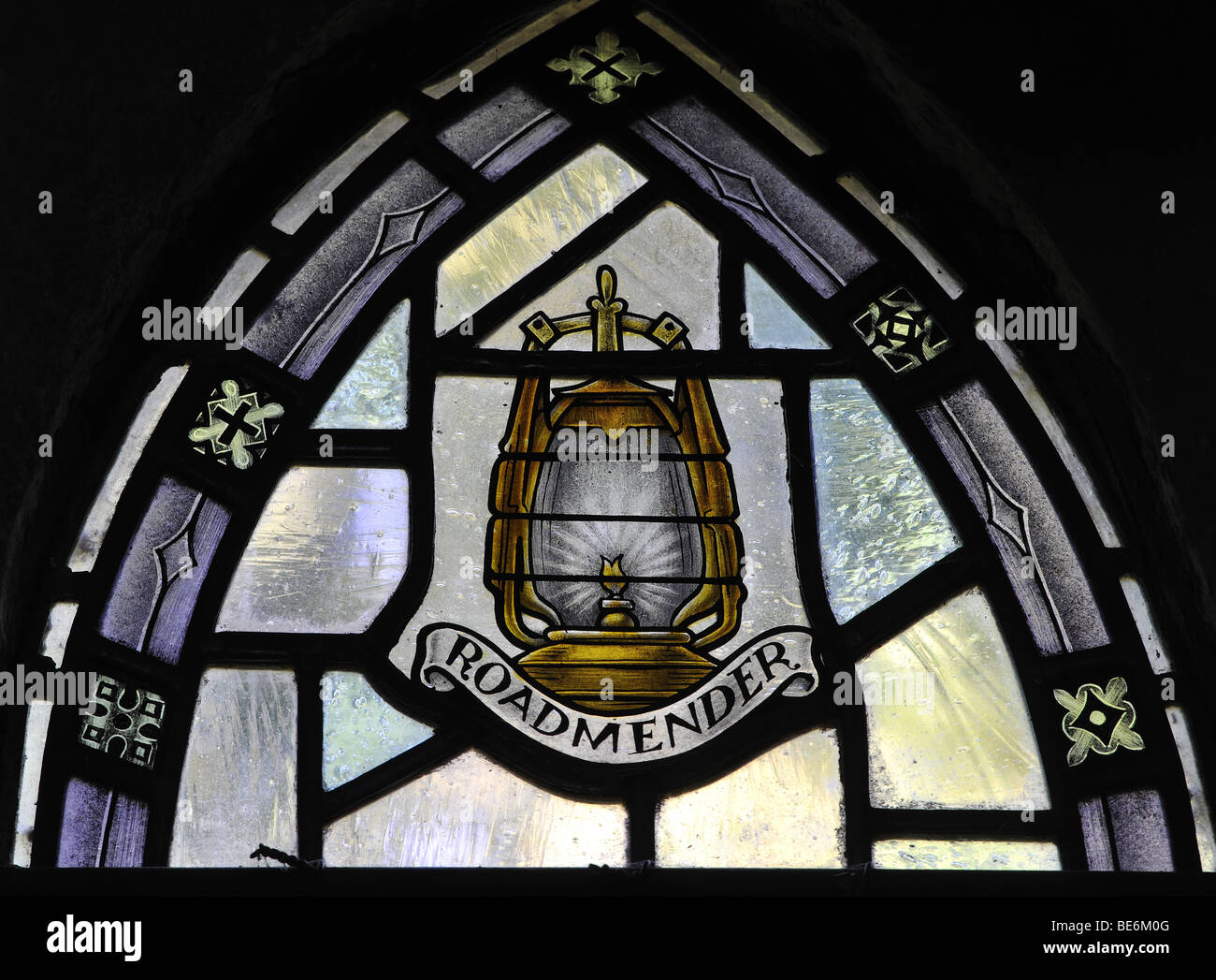 Roadmender stained glass, St. Michael and All Angels Church, Bugbrooke ...