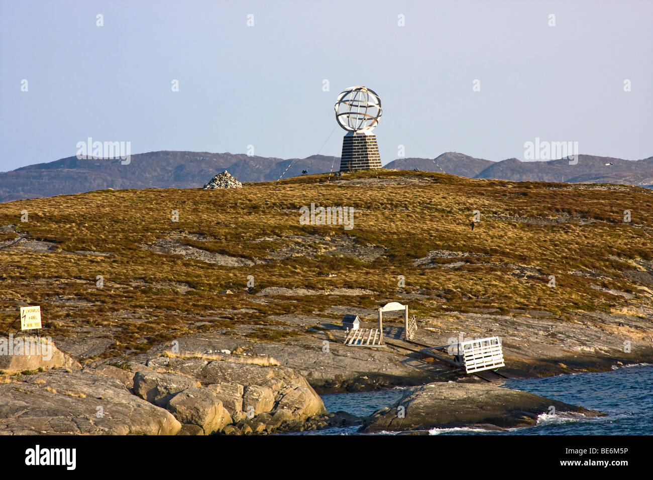 Arctic Circle marker on rocky coast of Norway Stock Photo - Alamy