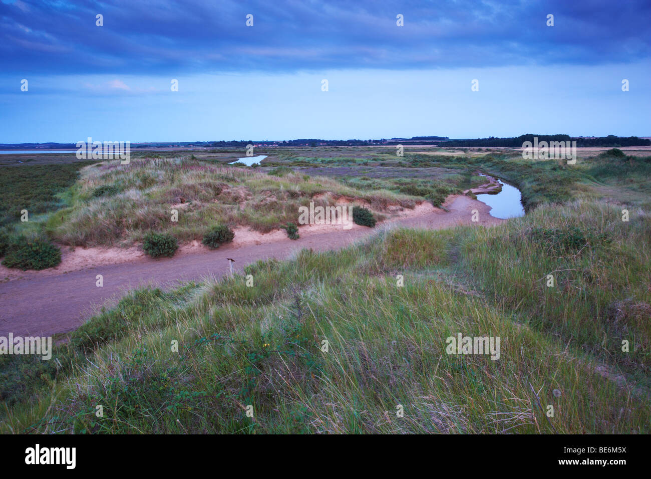 Looking towards the Harbour and Village of Thornham from Holme Dunes ...
