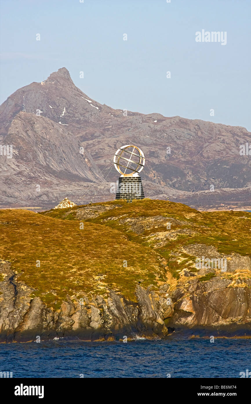 Arctic Circle marker on rocky coast of Norway Stock Photo - Alamy