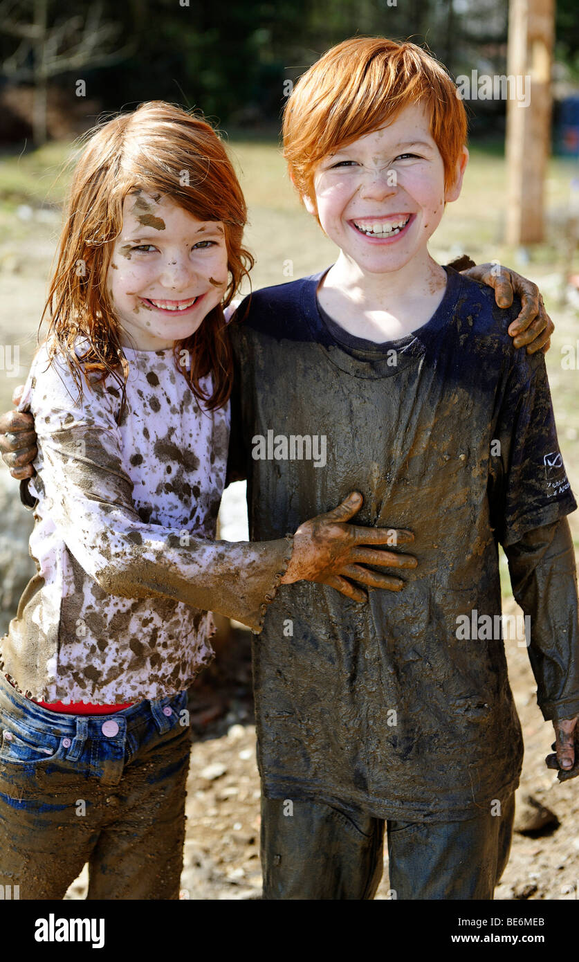 Mud covered children hi-res stock photography and images - Alamy