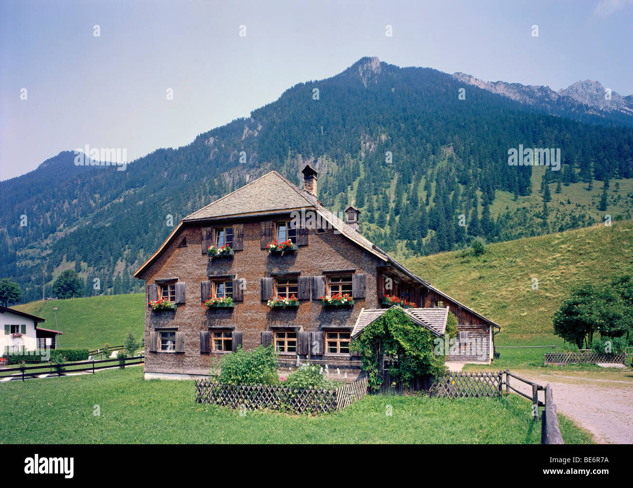 Farm house, Schlauchen near Hinterstein, Ostrach valley, Bavarian ...