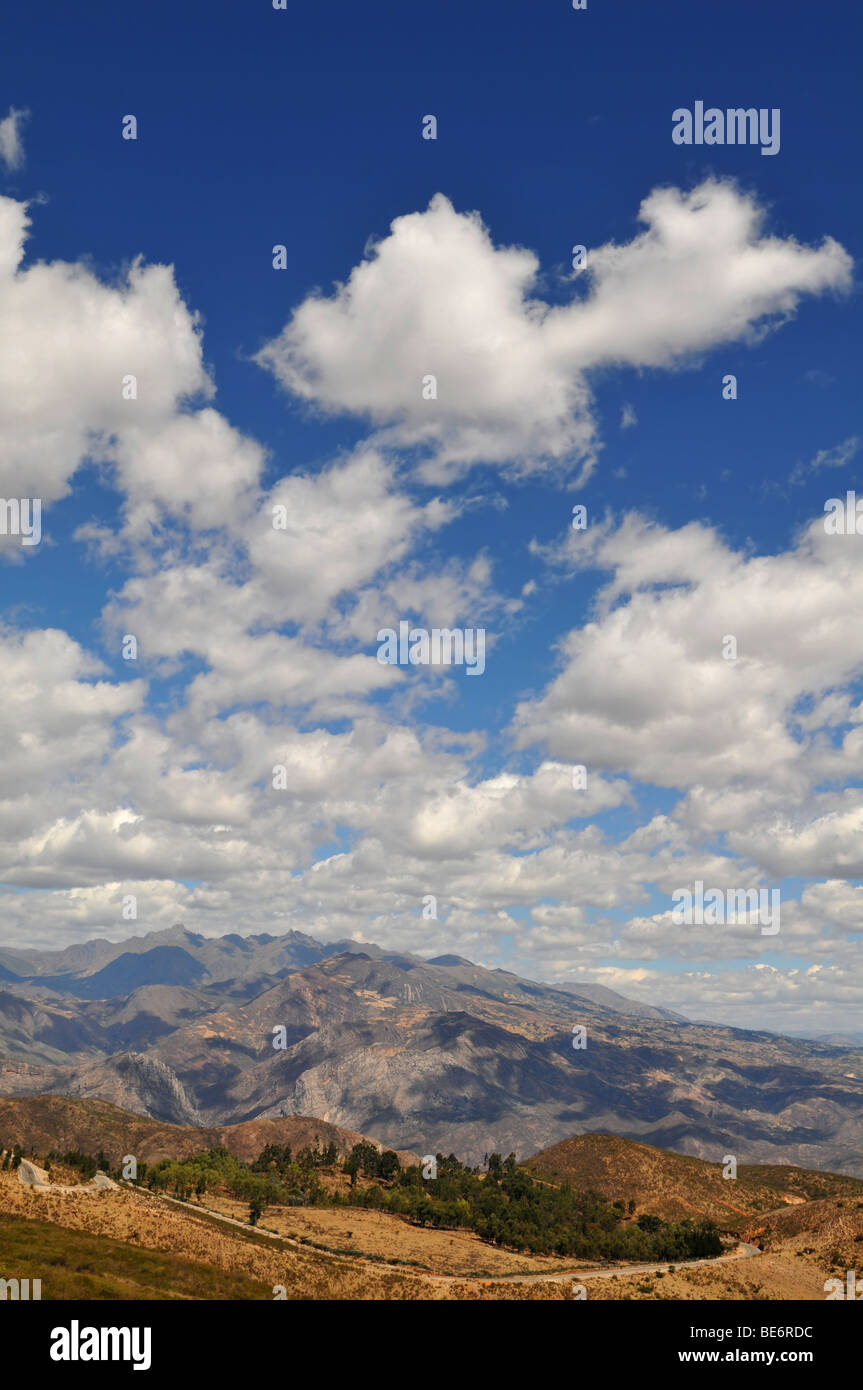 mountain range in the Andes of Peru with blue skies Stock Photo - Alamy
