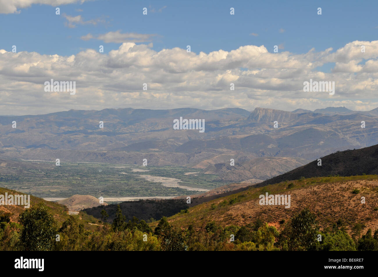 mountain range in the Andes of Peru with blue skies Stock Photo - Alamy