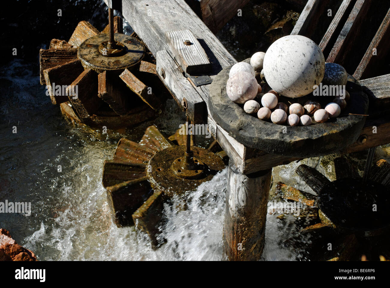 Stone ball mill Kugelmuehle an der Almbachklamm gorge near ...