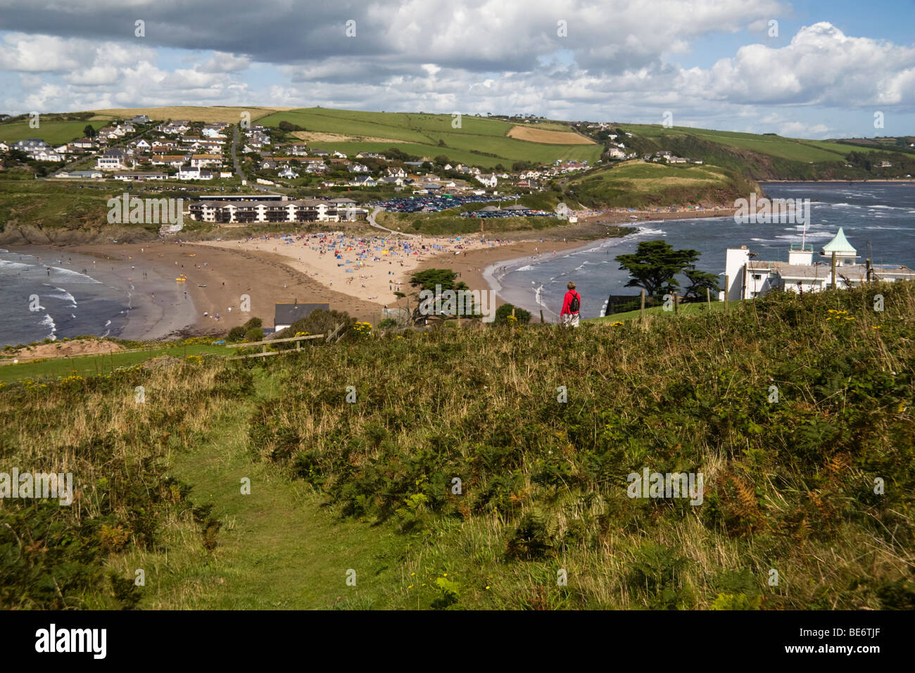 Bigbury on Sea from Burgh Island South Hams Devon England UK Stock ...