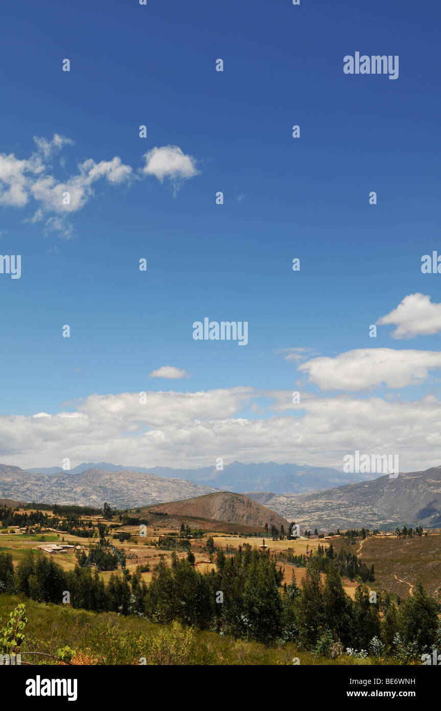 mountain range in the Andes of Peru with blue skies Stock Photo - Alamy