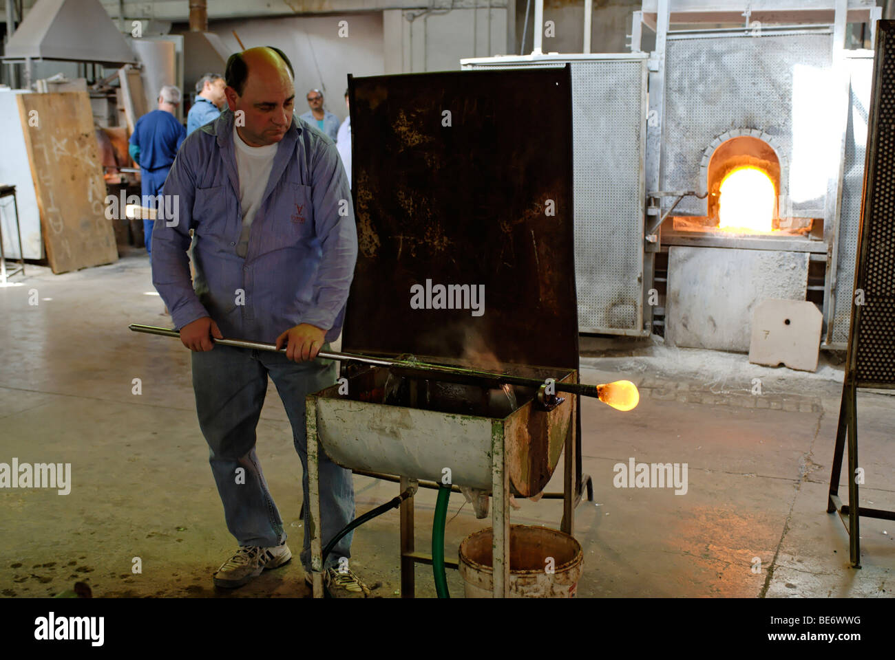 Gaffer, glasblower, glasblowing industry, artcraft, Gaffer, furnace ...