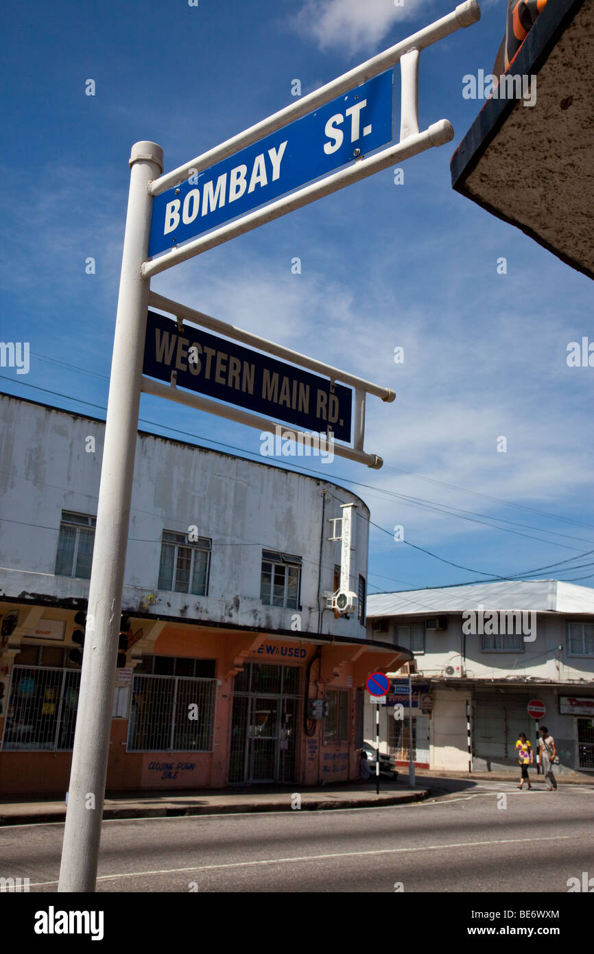 Bombay Street in St James neighborhood of Port of Spain Trinidad Stock ...