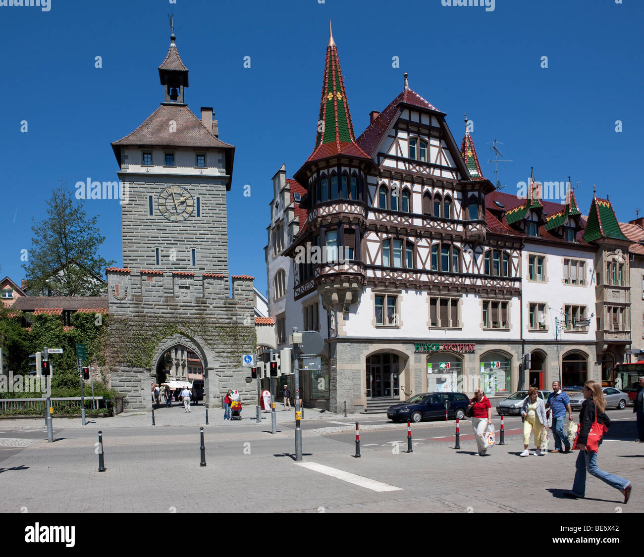 The Schnetztor, town gate in Konstanz, Lake Constance, Baden ...