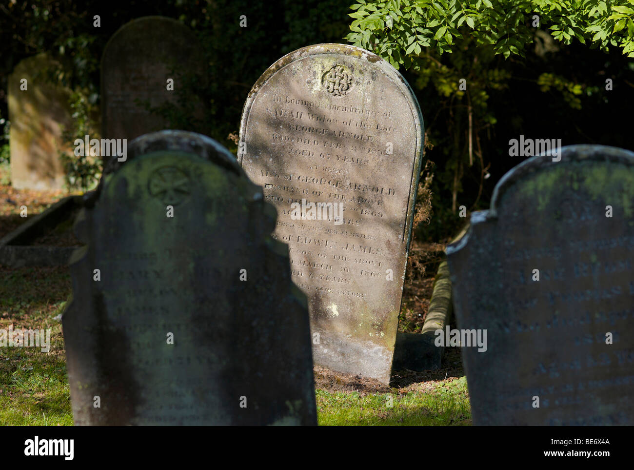 Old graves in an English graveyard Stock Photo - Alamy