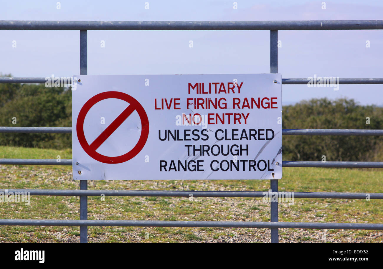 Military sign on the ranges at Lulworth army range Stock Photo - Alamy