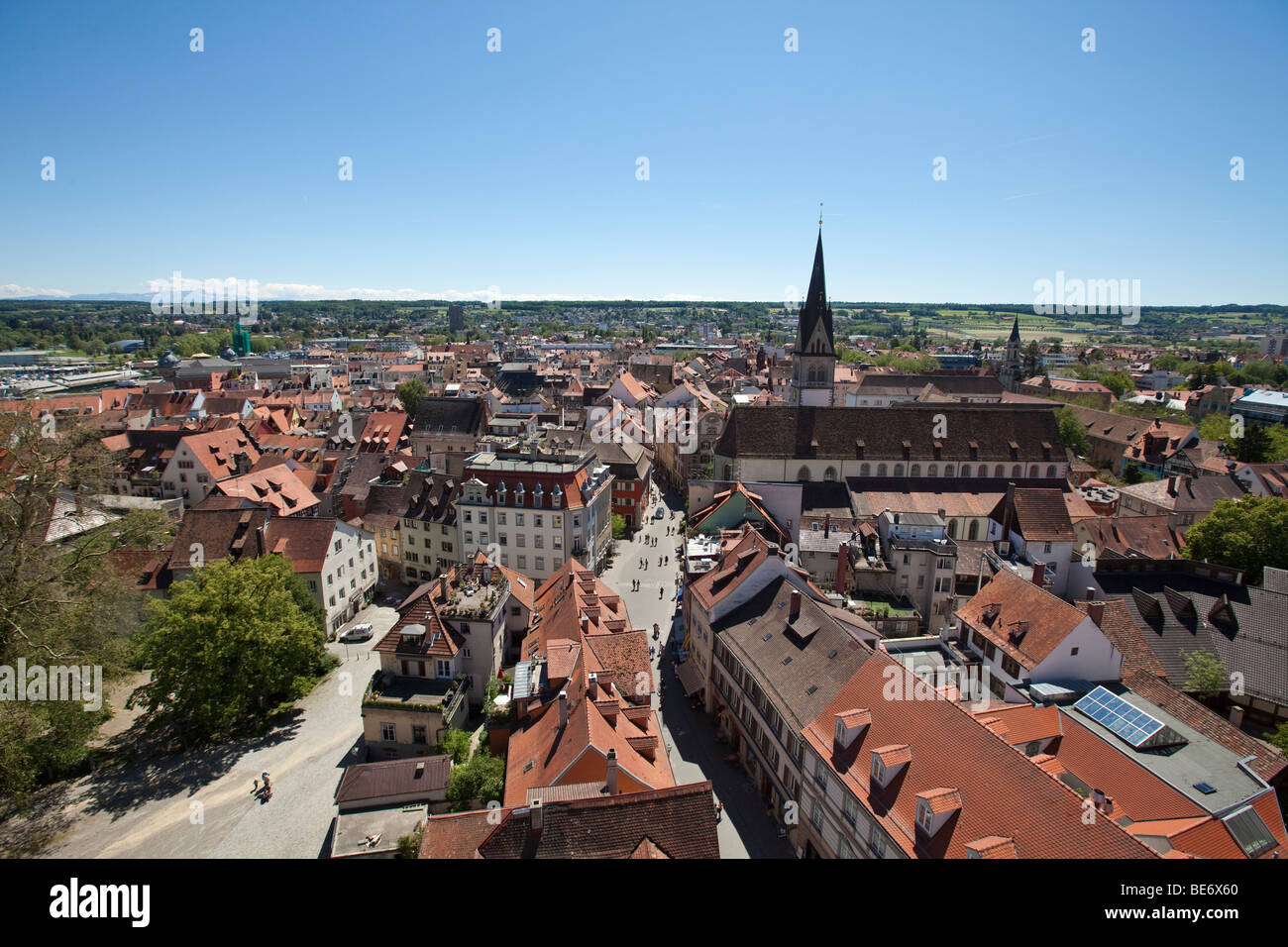 Overlooking the historic centre of Konstanz, Lake Constance, Baden ...