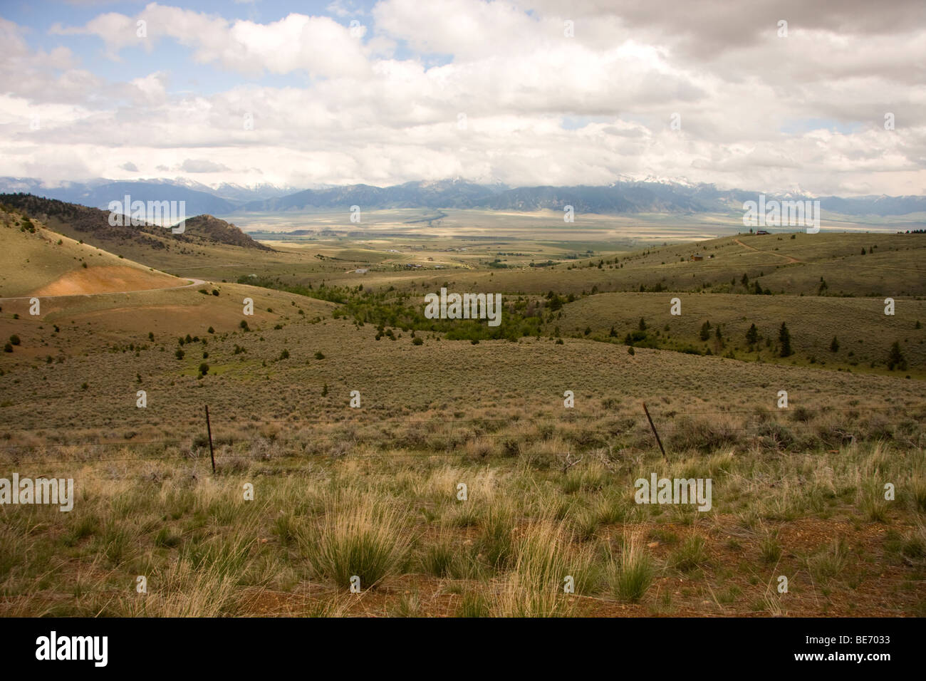 View of Madison Valley, Montana, from above Ennis Stock Photo - Alamy