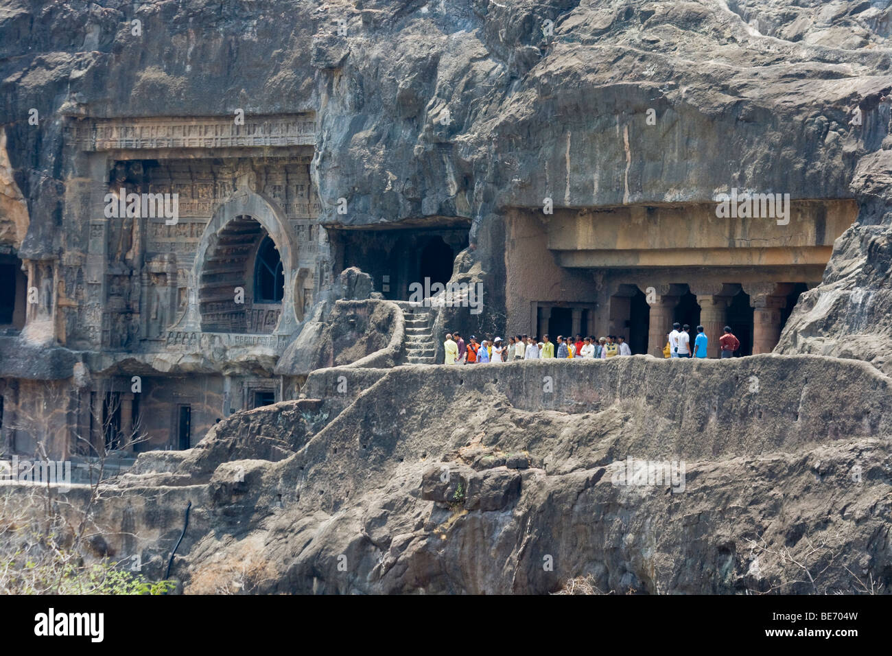 Ajanta Buddhist caves in India Stock Photo - Alamy