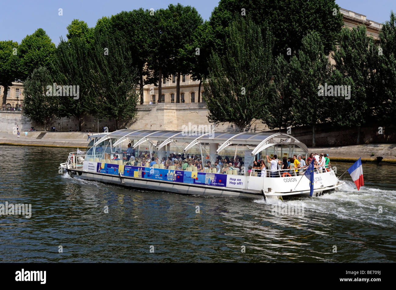 Batobus,river-boat shuttle on the Seine river and , Paris, France Stock ...