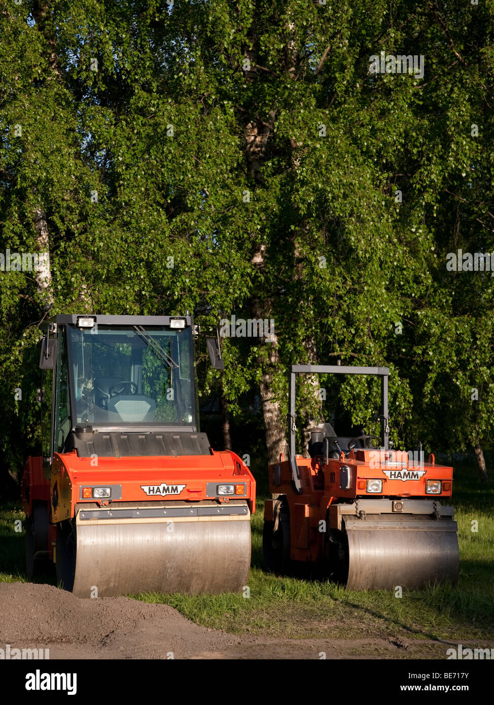Hamm HD 75 articulated tandem roller and a smaller one , Finland Stock ...