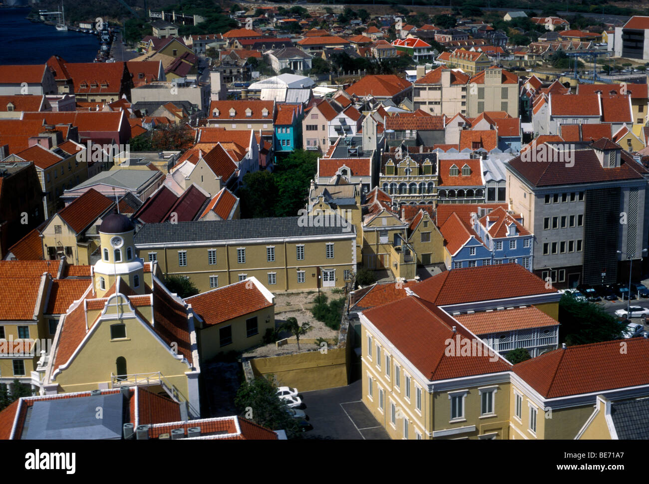 colonial architecture, Punda District, Willemstad, Curacao Stock Photo ...
