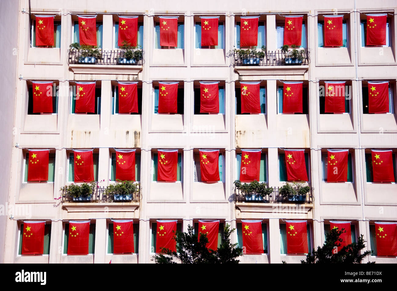 Chinese flags, Shenzhen city decorated for 60th Anniversary of ...