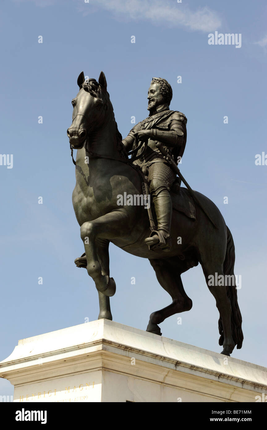 King Henri IV statue at the ile de la Cite the Seine river ,Old Paris ...