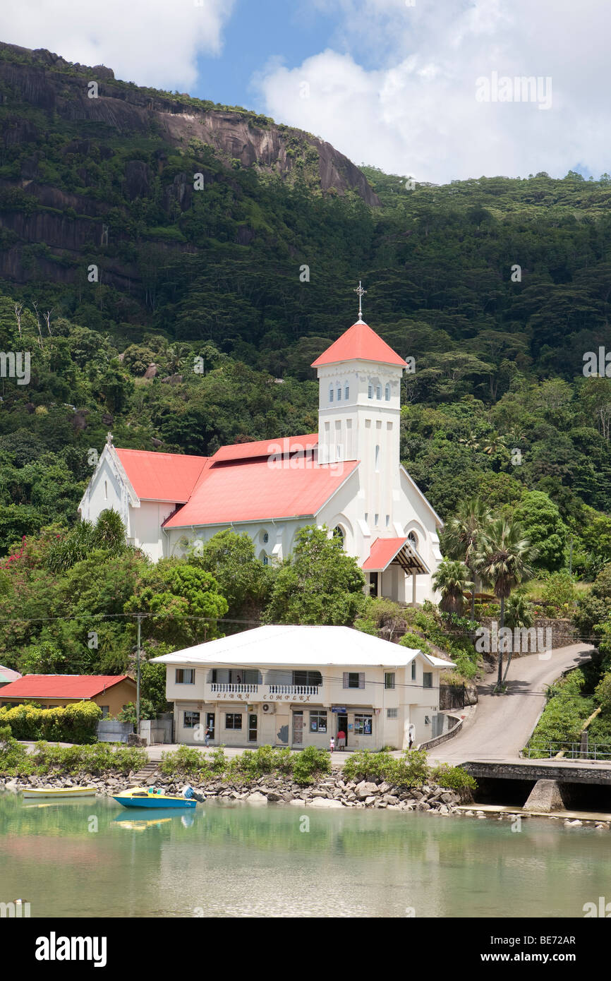 Small church near the town of Petit Paris, Mahe Island, Seychelles ...