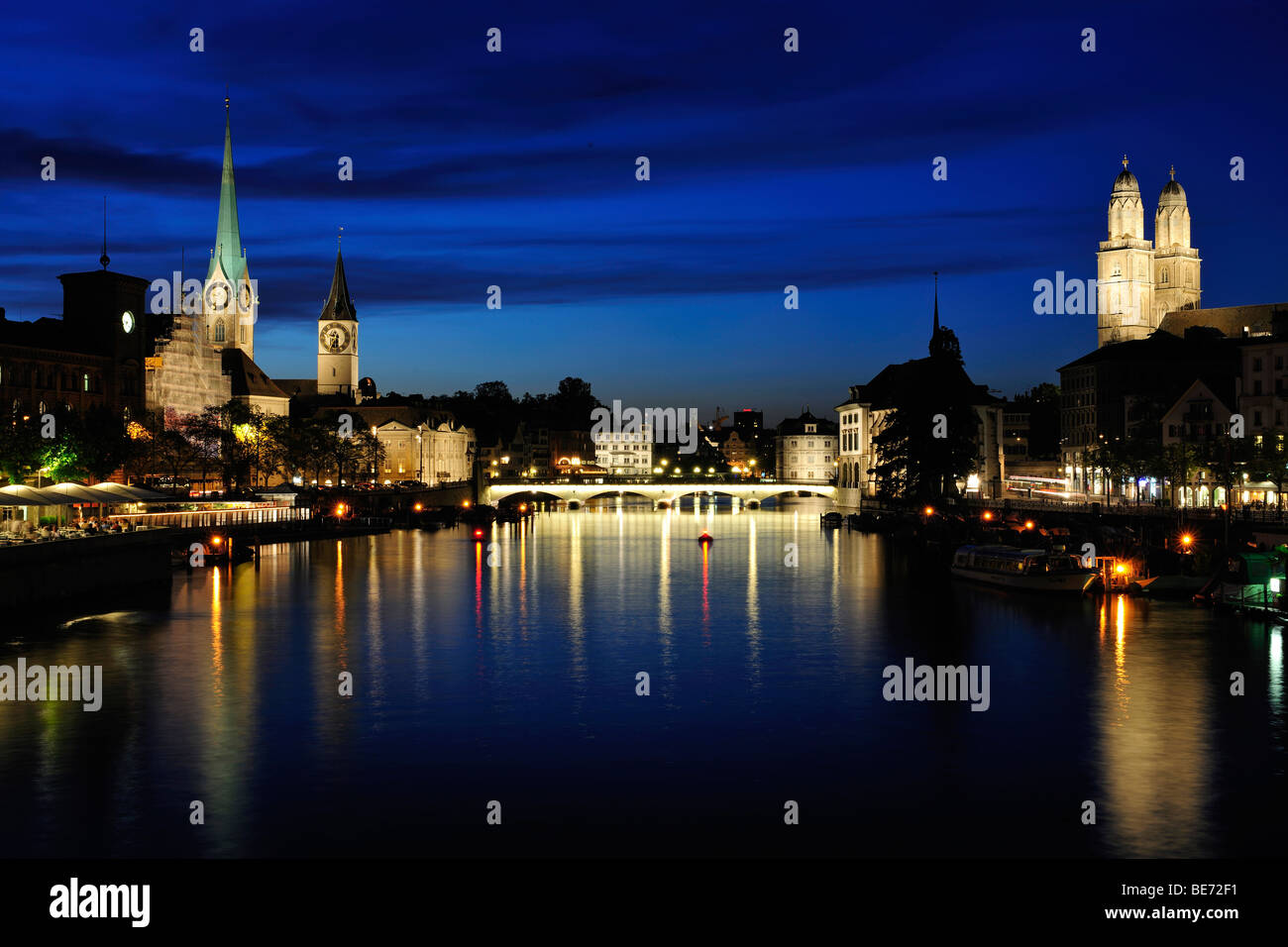Zurich at night, Switzerland, Europe Stock Photo - Alamy