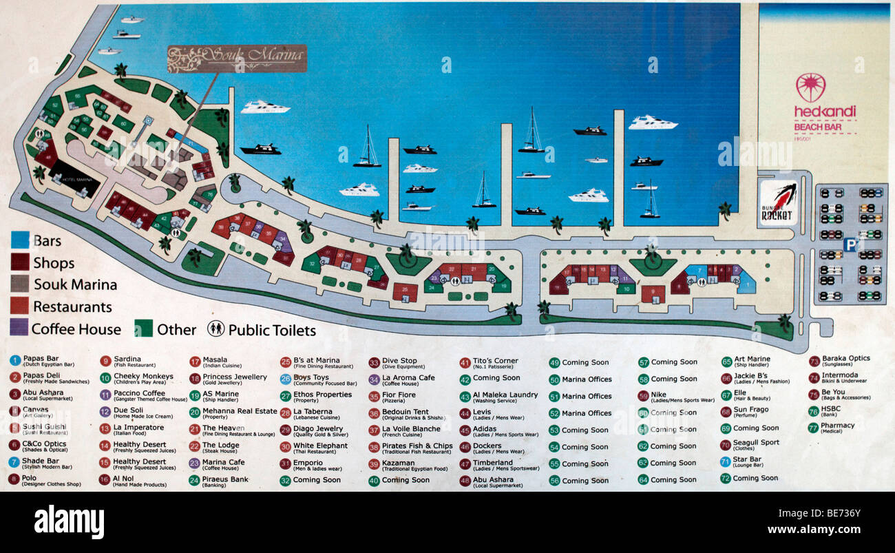 Guidepost, marina, Hurghada, Egypt, Red Sea, Africa Stock Photo - Alamy