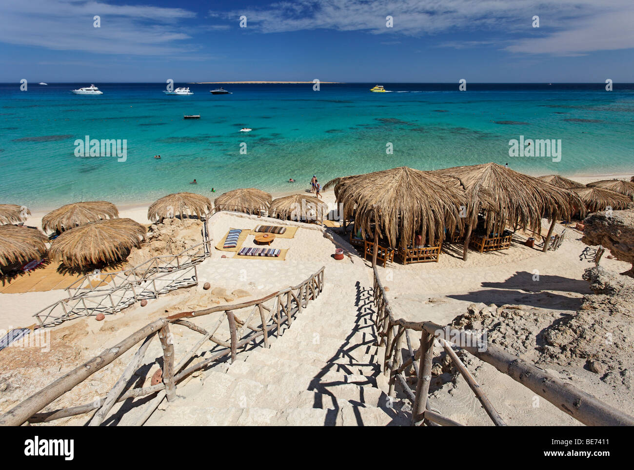 Beach, parasols, lagoon, swimmers, people, ships, Beach Mahmya, beach ...