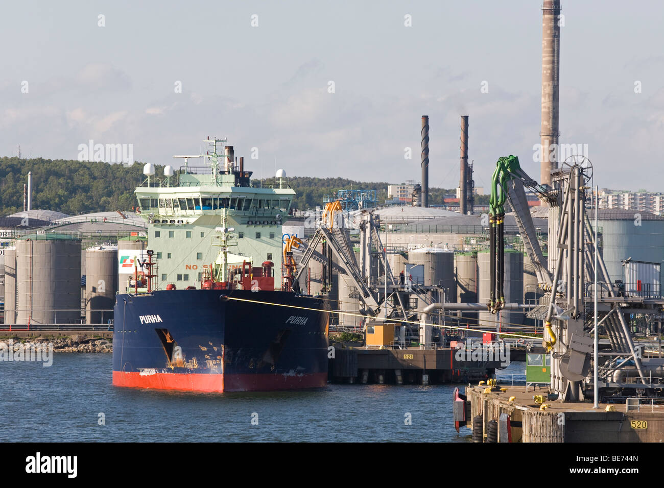 Oil-tanker in Gothenburg harbour Stock Photo - Alamy