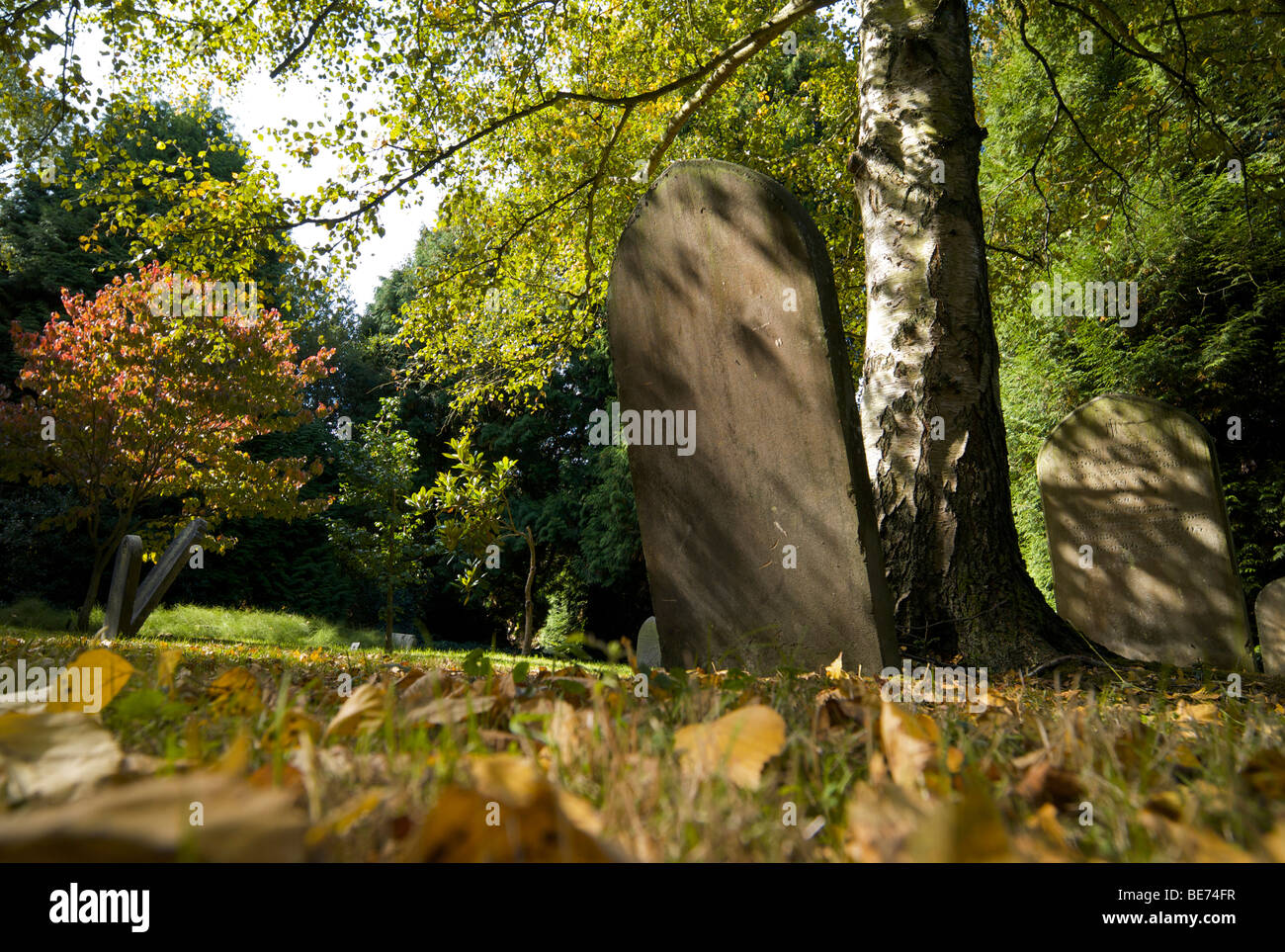 Old graves in an English graveyard Stock Photo - Alamy