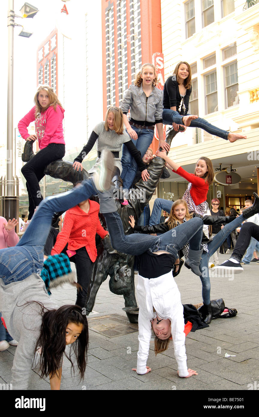 percy button statue hay street mall perth western australia Stock Photo ...