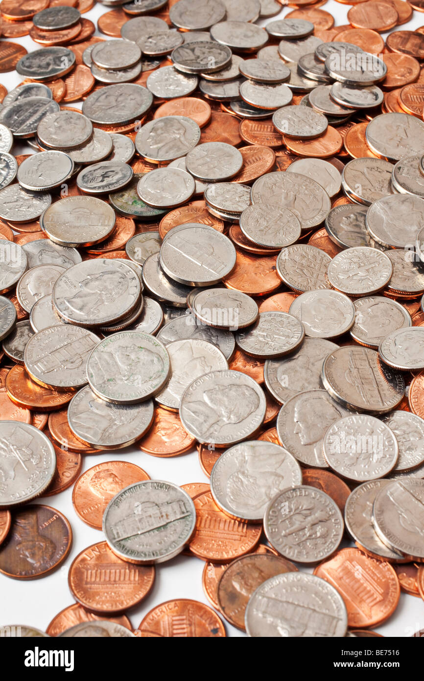 Money coins dollar copper hi-res stock photography and images - Alamy