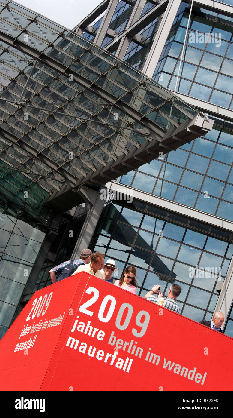 Viewing platform at the main railway station in Berlin, Germany, Europe ...