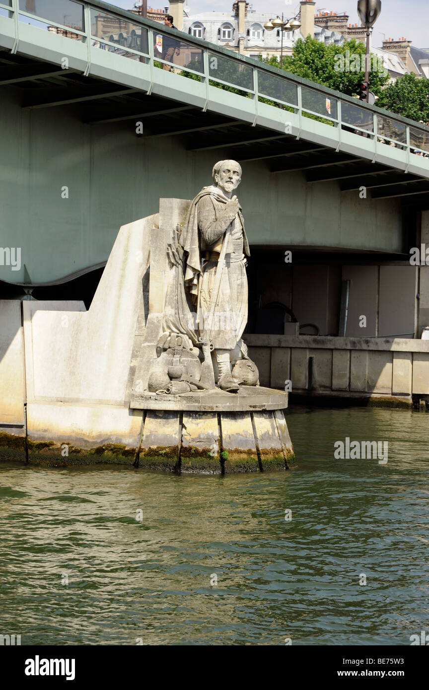 Zouave of the pont de l'Alma on the Seine river, Paris, France Stock ...