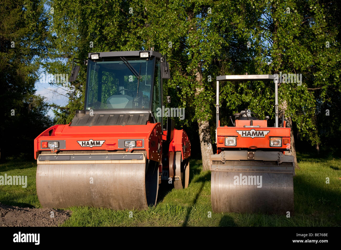 Hamm HD 75 articulated tandem roller and a smaller one , Finland Stock ...
